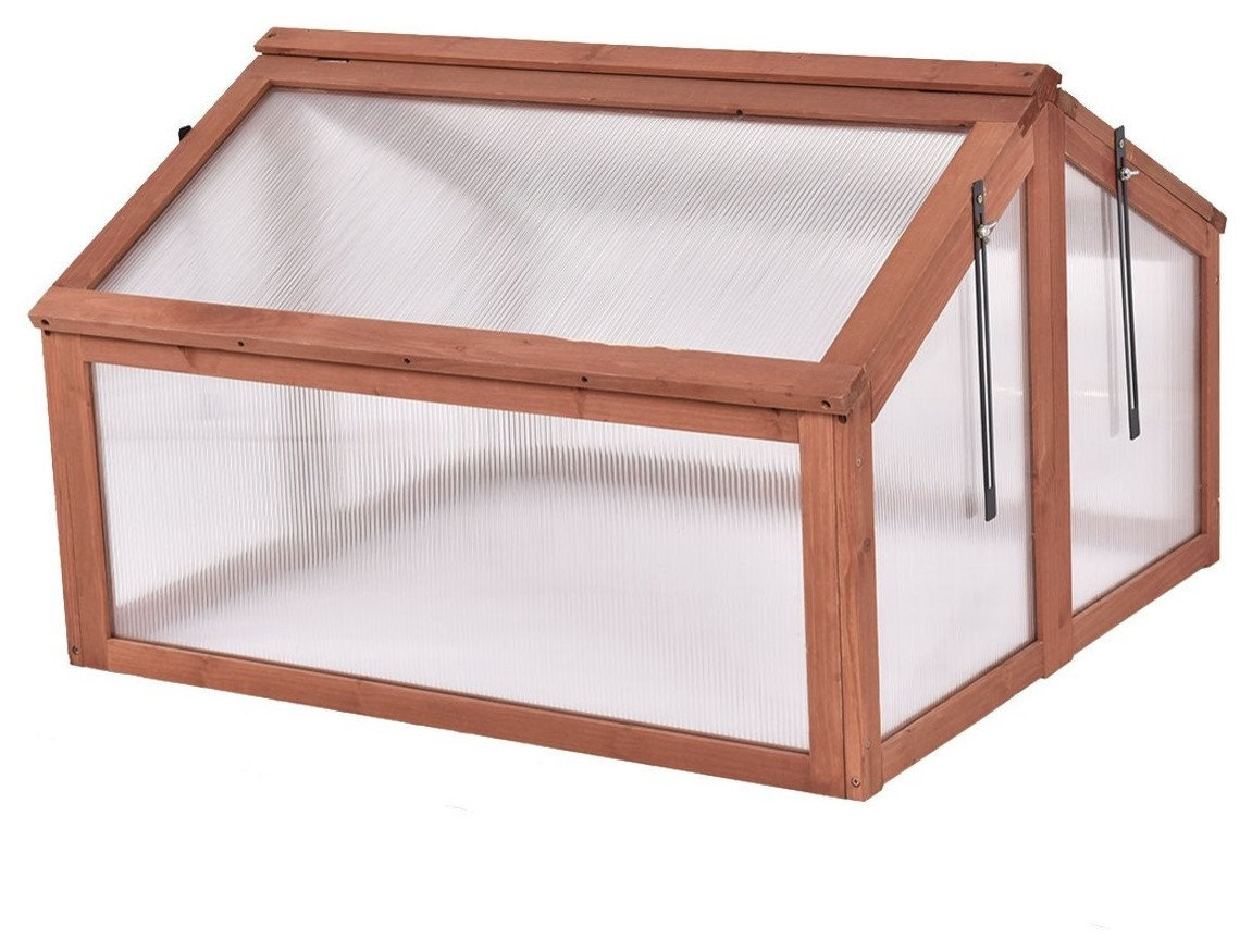 Modern Double Box Garden Wooden Greenhouse - Traditional - Greenhouses ...