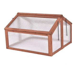 Modern Double Box Garden Wooden Greenhouse - Traditional - Greenhouses ...