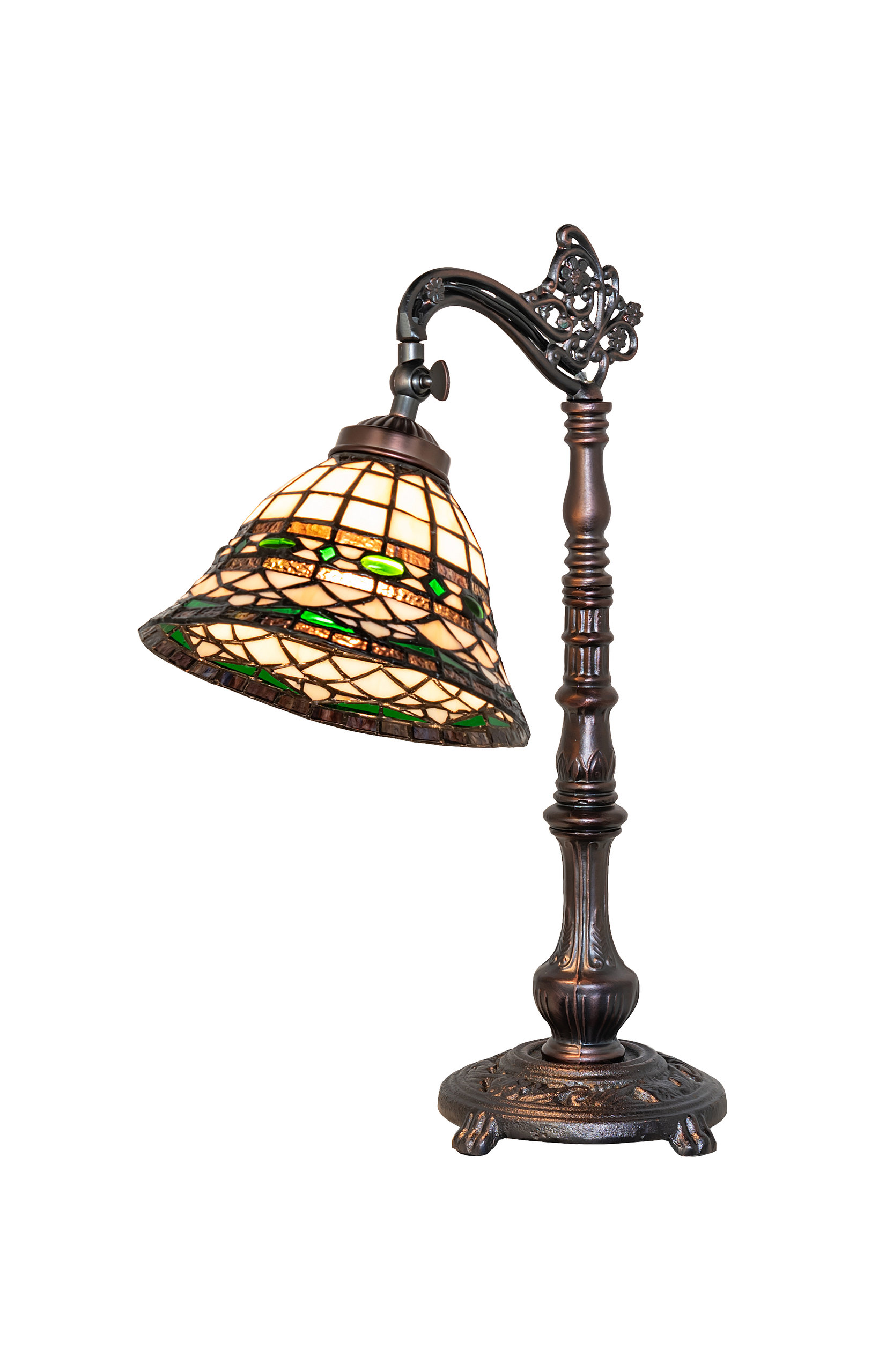 20" High Tiffany Roman Bridge Arm Table Lamp - Victorian - Table Lamps ...