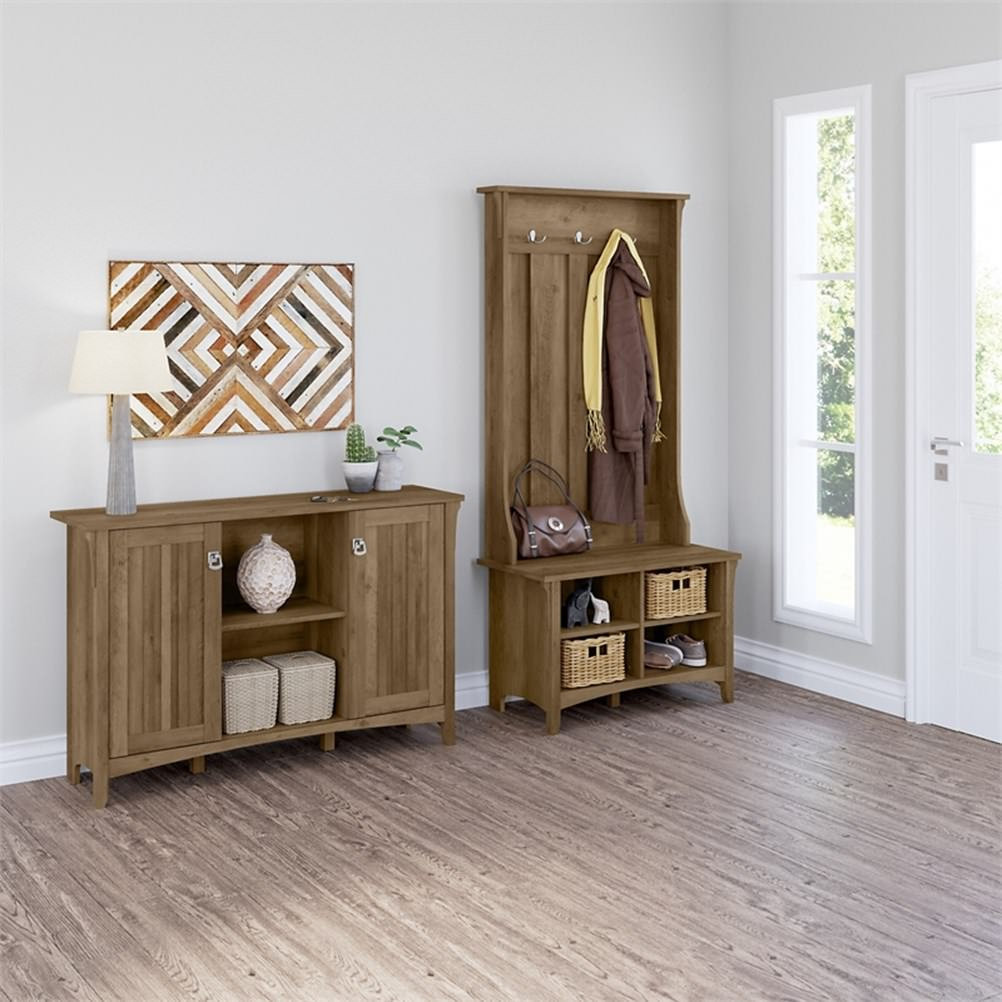 Pemberly Row Engineered Wood Hall Tree w/ Shoe Bench & Cabinet in ...