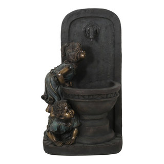 Callan Arlene Outdoor Children Drinking Water Fountain, Brown ...