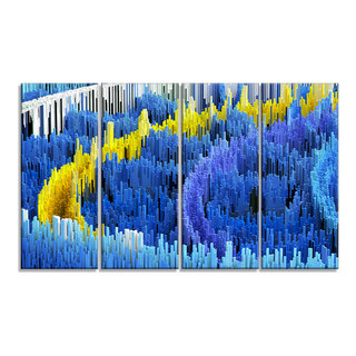 "Macro Render Structure, Blue and Yellow" Canvas Print, 48"x28" 4 ...