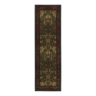 Kharma 470X4 Red/Blue Rug, Runner 2'3"x7'6" - Traditional - Hall And ...