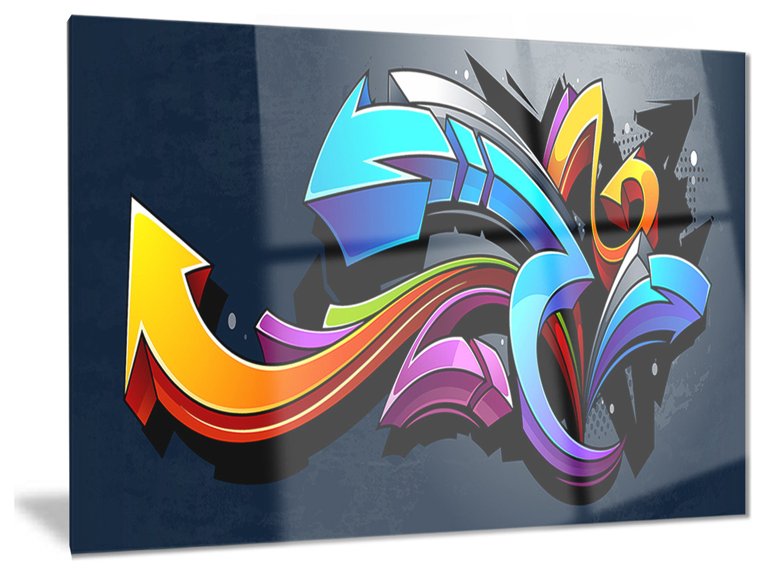 "Direction Street" Graffiti Glossy Metal Wall Art, 28"x12 ...