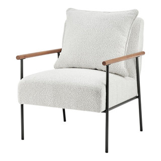 Quinton Boucle Accent Arm Chair, Boucle Beige - Midcentury - Armchairs ...