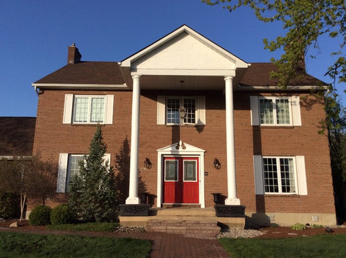 Red brick home - Garage door and gable paint colour?