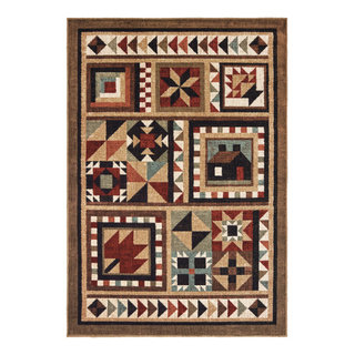 Woodlands 9596A Brown/Multi 1'10" x 3' Rug, Rectangle 7'10" x 10 ...
