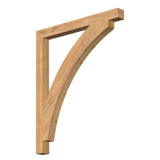Balboa Traditional Bracket, 18"Dx30"H, 4"W Western Red Cedar/Rough Sawn ...