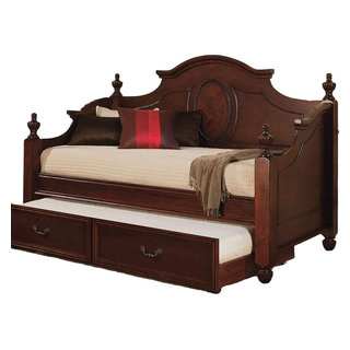 HomeRoots 83" X 43" X 56" Cherry Pine Wood Twin Daybed - Traditional ...