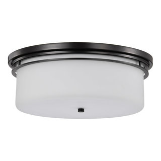 Nuvo Lighting 60/8034 Warren 2 Light 15"W Flush Mount Drum - Transitional - Flush-mount Ceiling ...