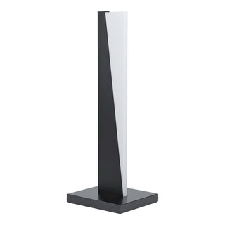 Isidro Table Lamp, 8W Integrated LED, Structured Black, White Acrylic ...