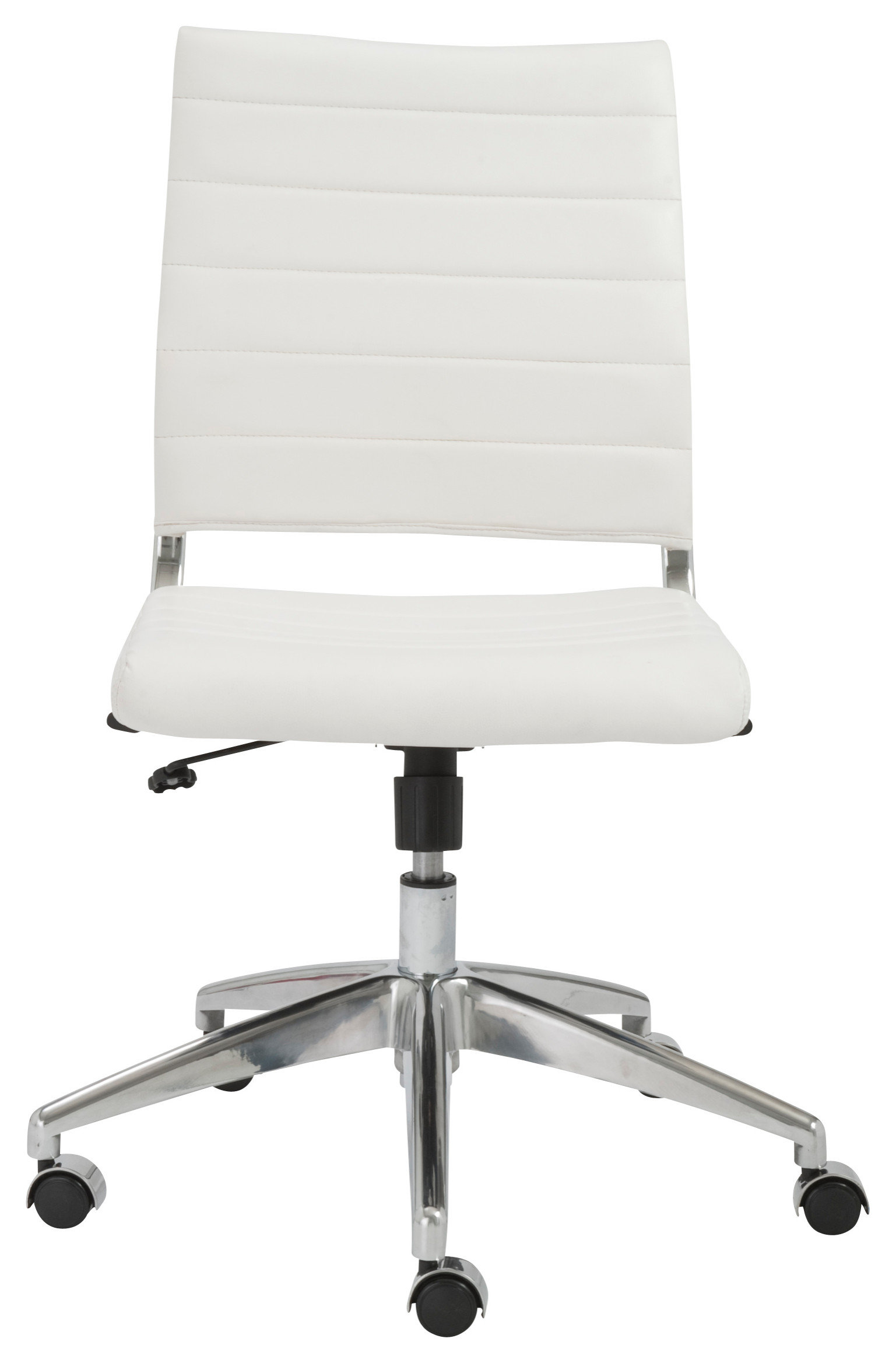 Axel Low Back Office Chair Witho Armrests, White With Aluminum Base ...