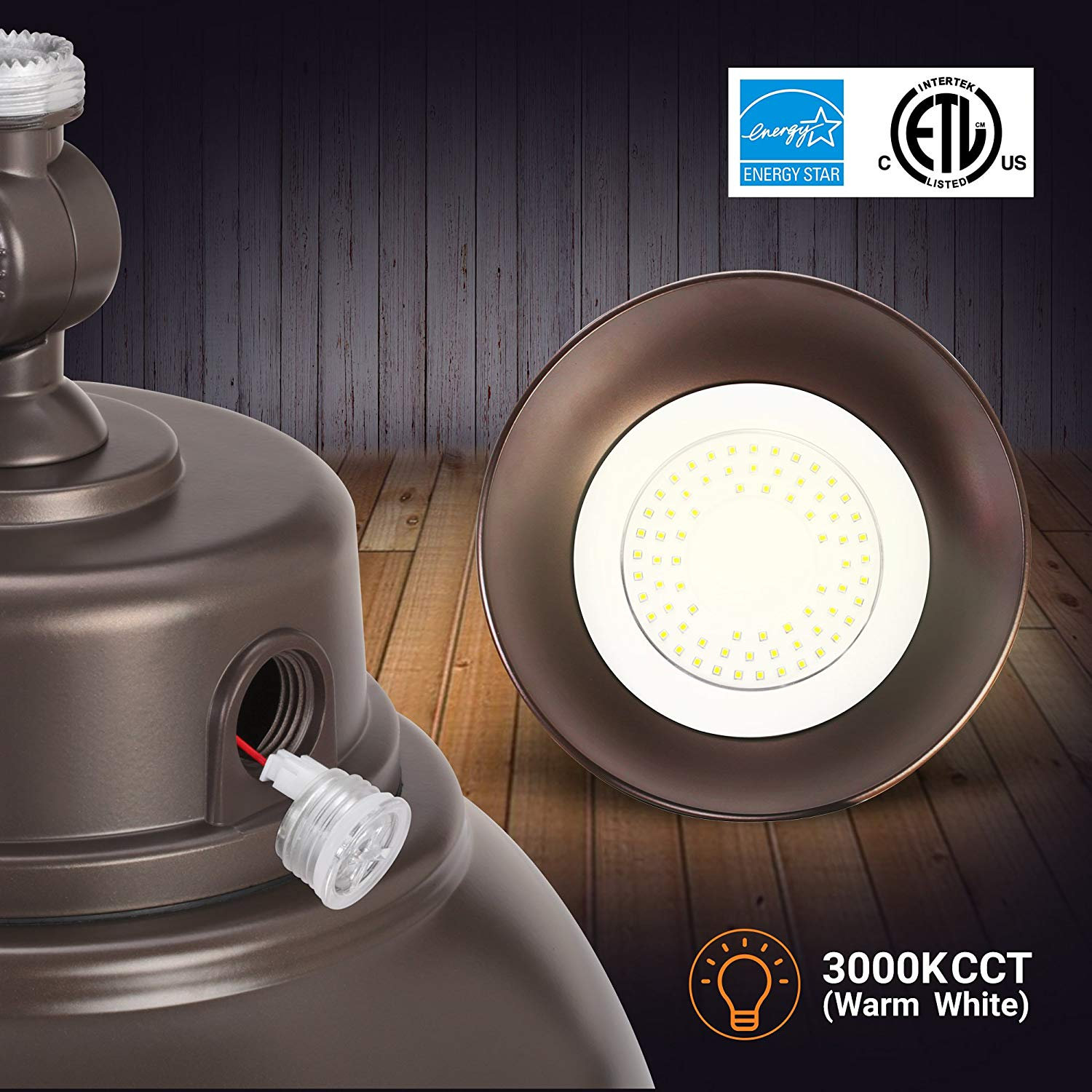 Integrated LED Gooseneck Barn Light Fixtures, Bronze, 10in. - Farmhouse ...