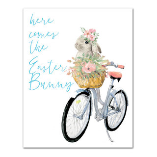 Here Comes Easter Bunny 11x14 Canvas Wall Art, 11x14 - Eclectic - Prints And Posters - by ...