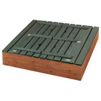 Covered Convertible Cedar Sandbox With Two Bench Seats, Natural/Green ...