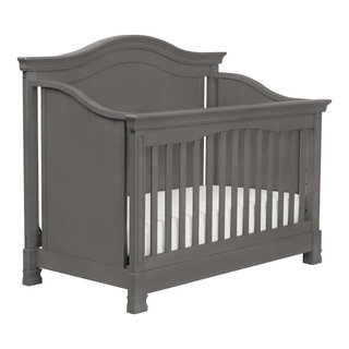 MDB Classic Louis 4-in-1 Convertible Crib with Toddler Rail, Manor Grey ...
