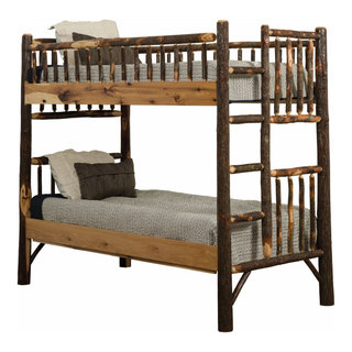 Hickory Log Bunk Bed, Full Over Queen - Rustic - Bunk Beds - by ...