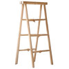 Solid Teak Ladder Towel Rack, Tikamoon Kilim - Transitional - Towel ...
