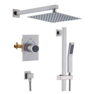 10inch Dual Function Rain Shower System With Slide Bar and Handheld ...
