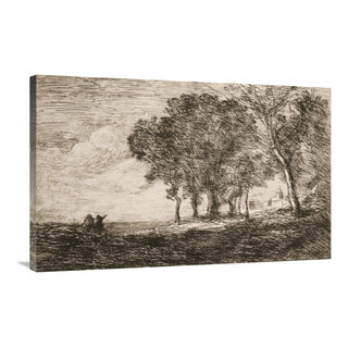"Italian Landscape, 1866" by Jean-Baptiste-Camille Corot, 40"x26 ...