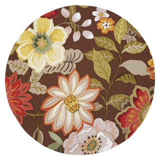 Nourison Fantasy Contemporary Chocolate Rug FA18, 5'6" Round ...