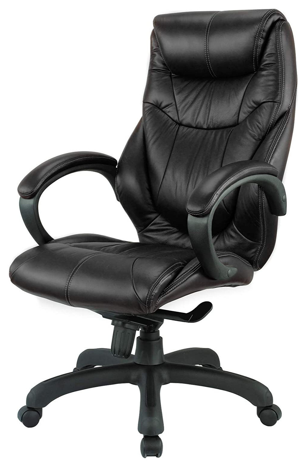 Genuine Leather High Back Executive Chair, Black Real Leather ...