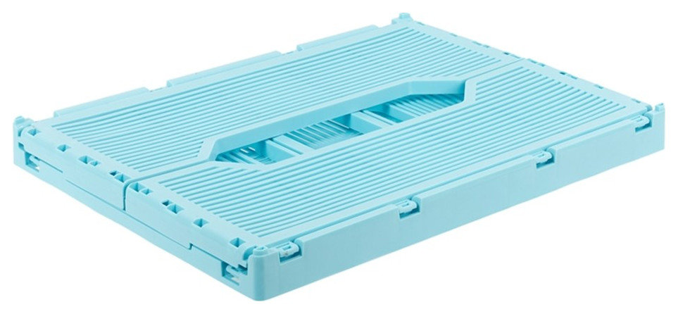 Truu Design Set of 4 Sky Blue Folding Plastic Storage Organization ...