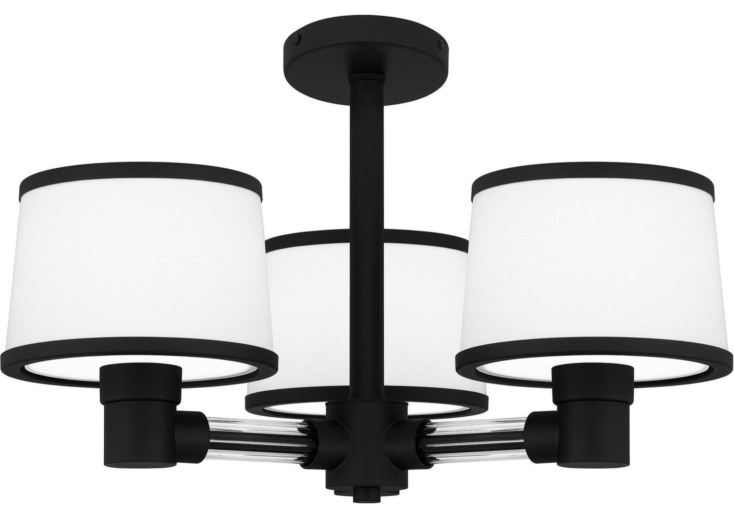 Kylen Three Light Semi Flush Mount in Matte Black - Transitional ...