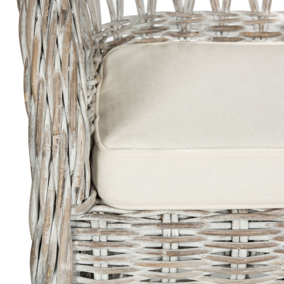 Renee Wicker Club Chair Whitewash - Tropical - Armchairs And Accent ...