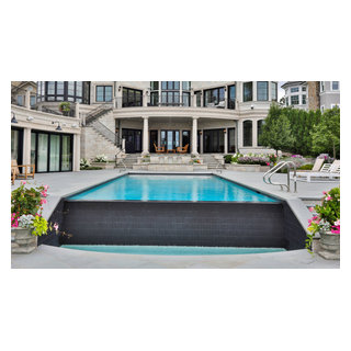 Wilmette, IL Rectilinear Swimming Pool with Separate Hot Tub ...