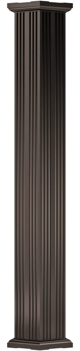 3" x 8' Endura-Aluminum Column, Square Shaft, Gloss White Finish, 4 ...