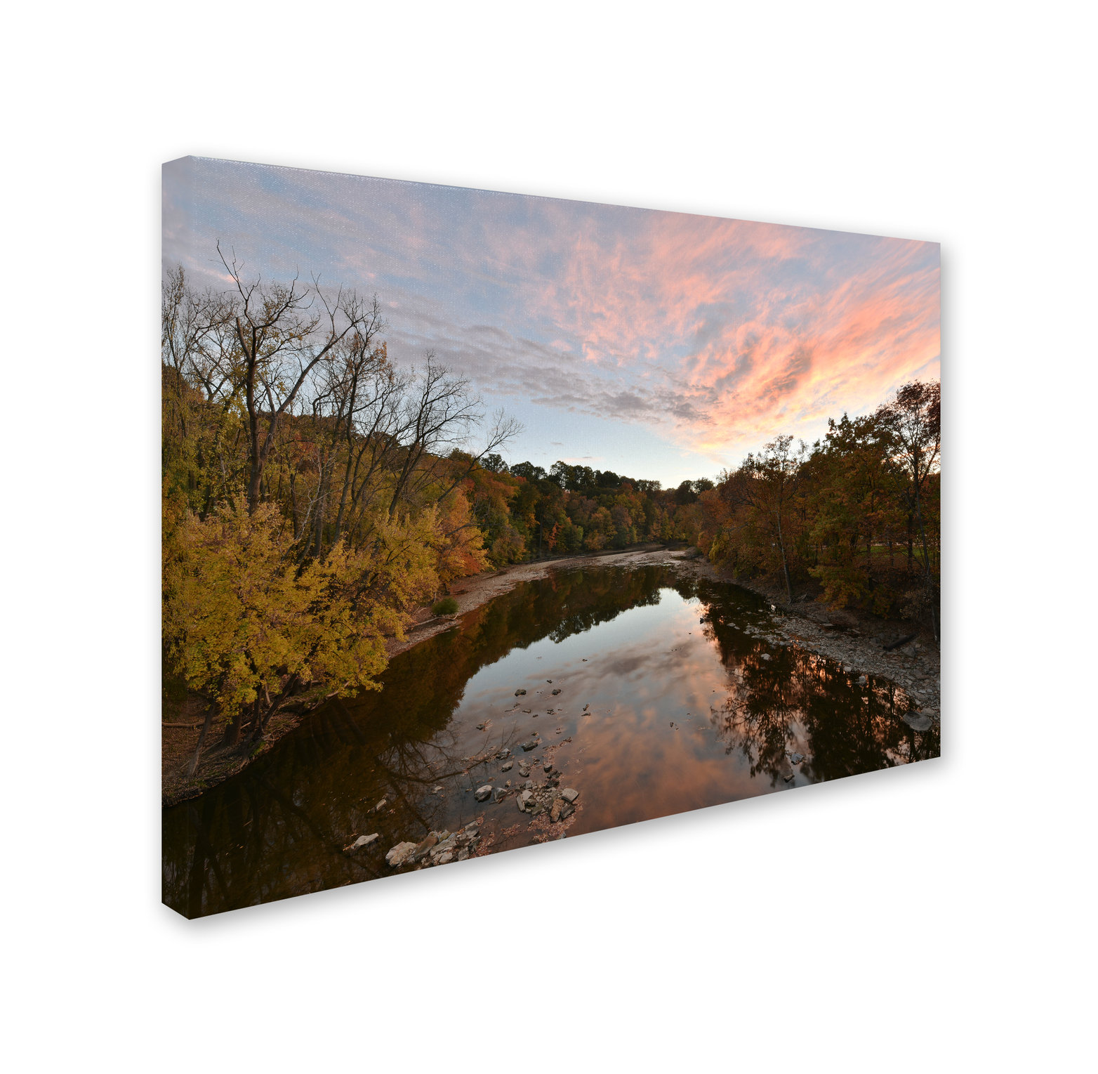 Kurt Shaffer 'Rocky River Autumn Sunset' Canvas Art, 14x19 ...