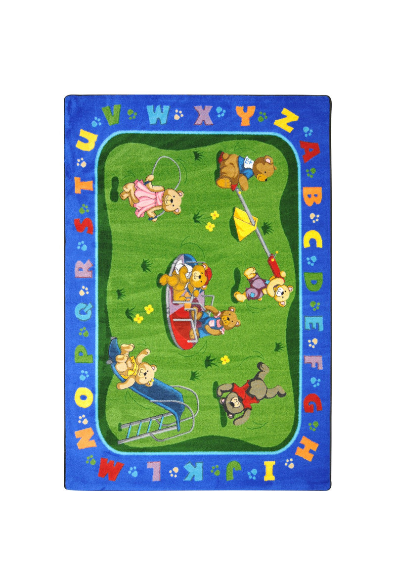 Kid Essentials, Early Childhood Teddy Bear Playground Rug, 5'4" x 7'8 ...