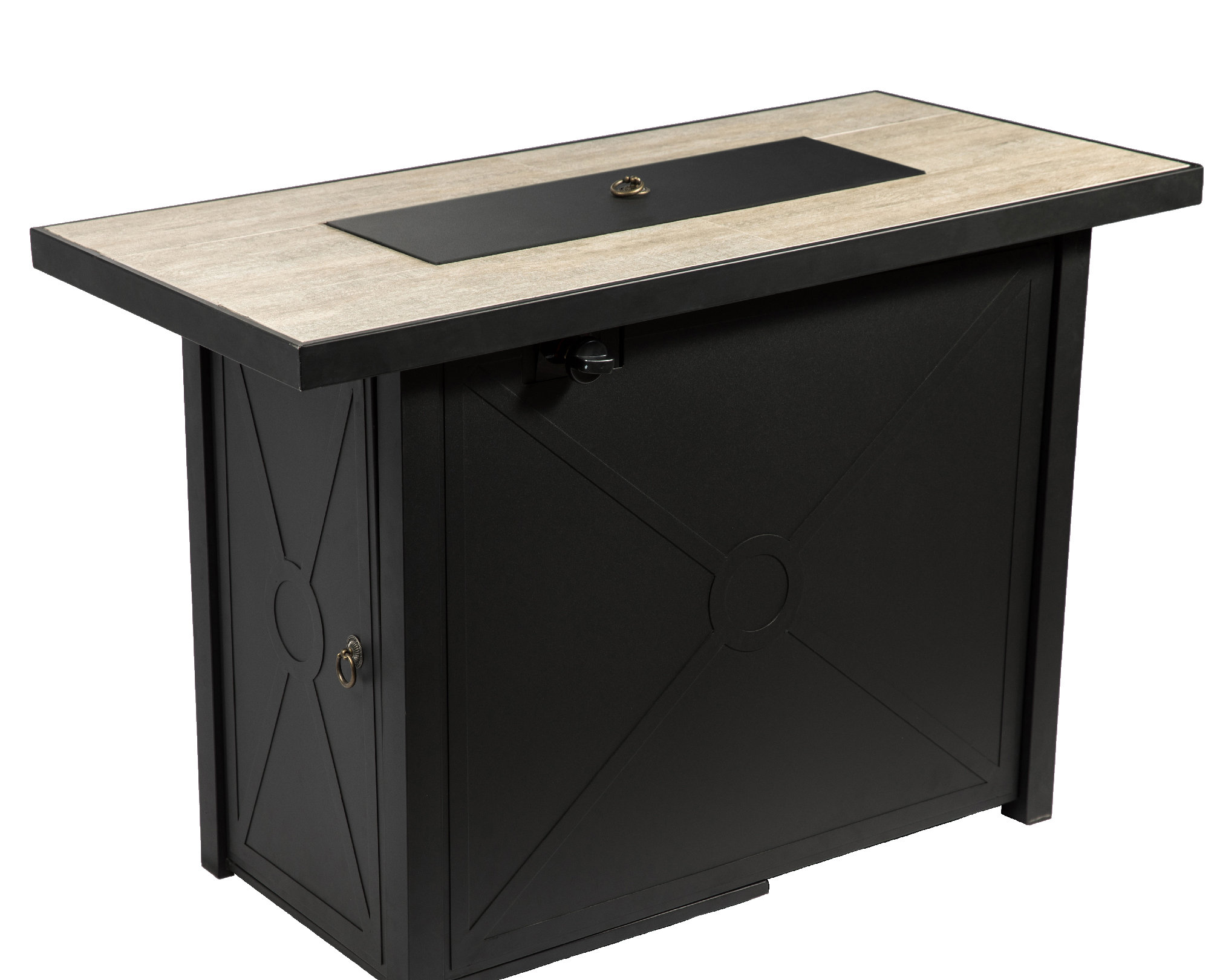 Outdoor Rectangular Propane Ceramic Fire Pit - Transitional - Fire Pits ...