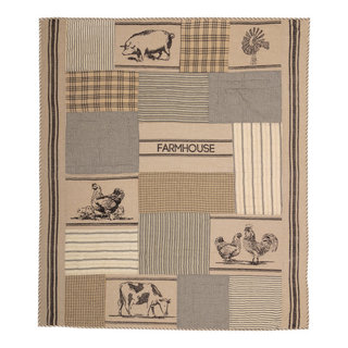 Sawyer Mill Charcoal Farm Animal Quilted Throw, 60x50 - Farmhouse ...