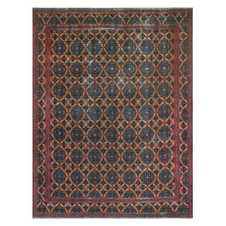 Semi-Antique Marshal Blue/Beige Rug, 9'7x12'4, 9'7x12'4 - Mediterranean ...