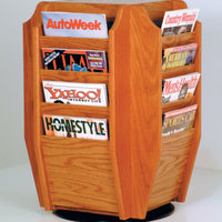 Wooden Mallet Cascade 16 Magazine Spinning Counter Rack in Medium Oak ...