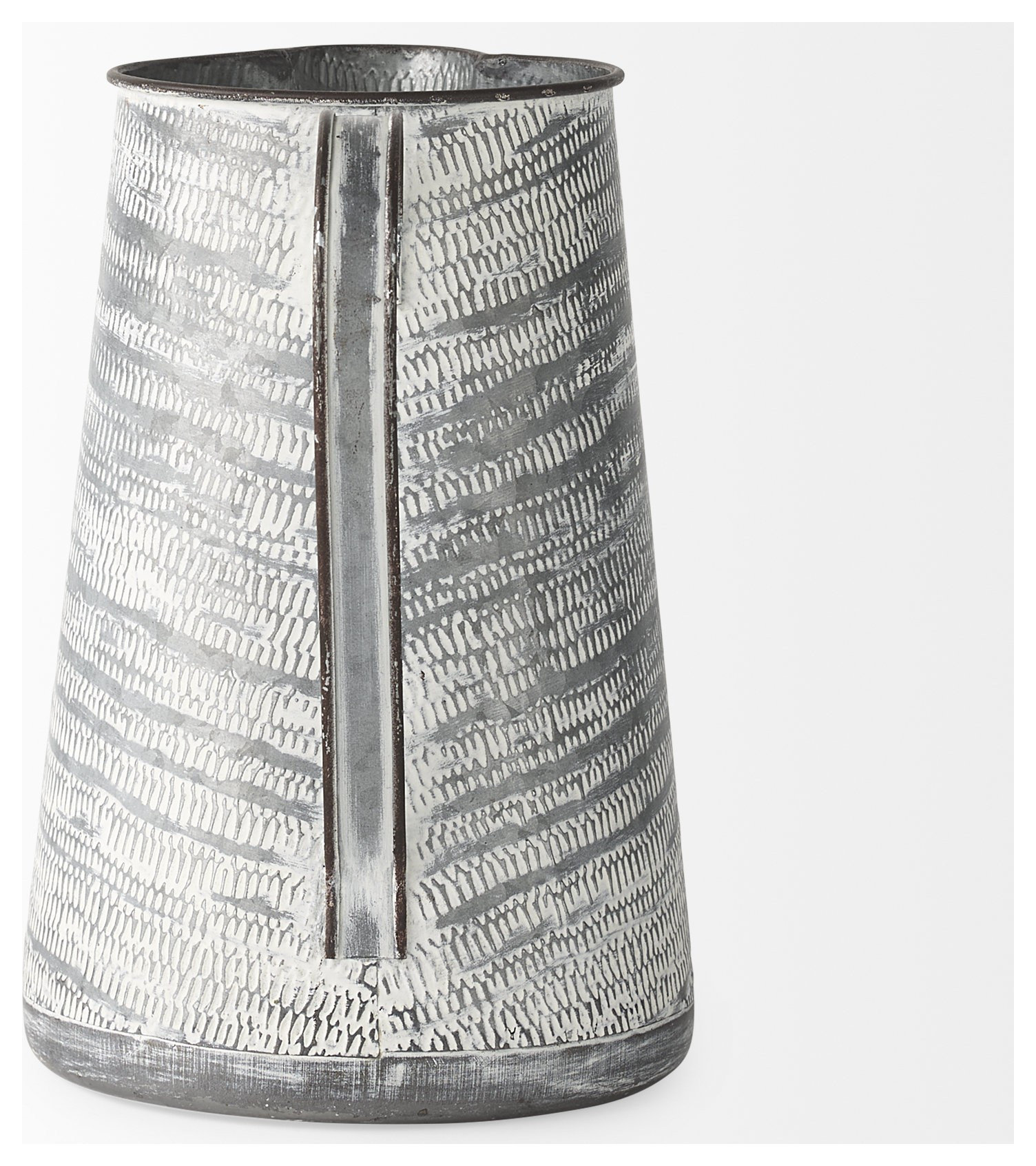 Gray and White Patterned Metal Jug - Farmhouse - Vases - by UStradeENT ...