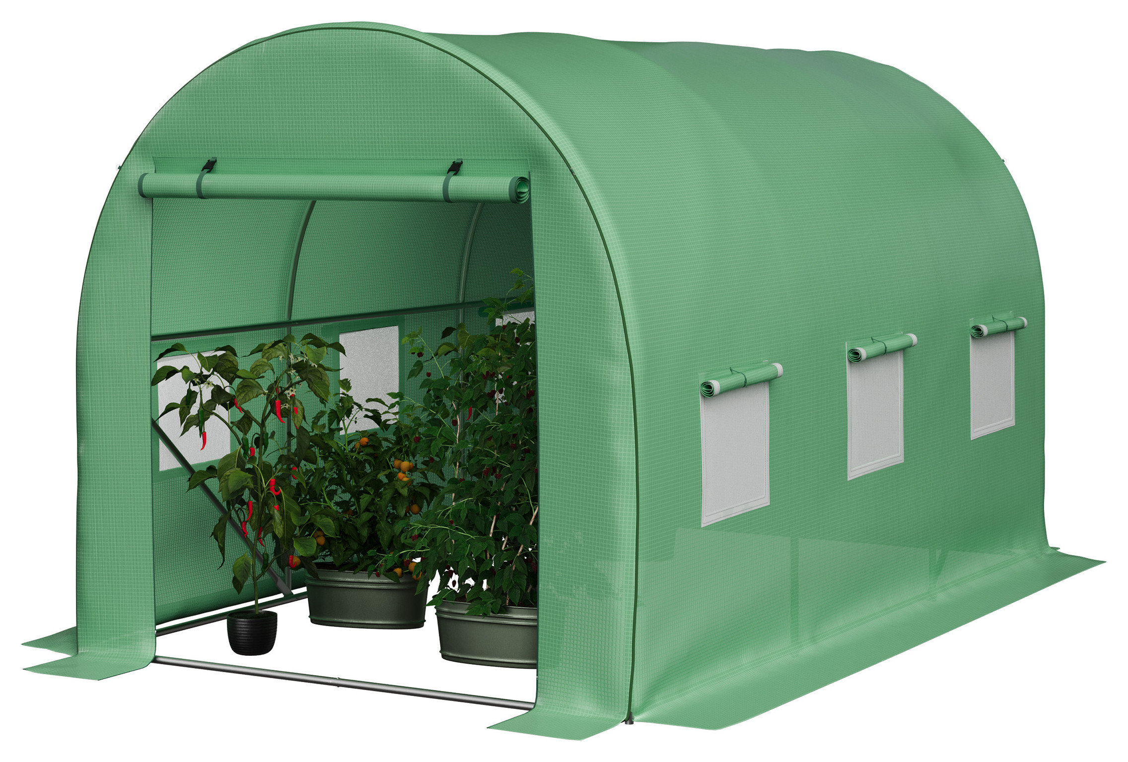 Walk, Greenhouse Outdoor Green House With Windows Mesh-Reinforced Cover ...