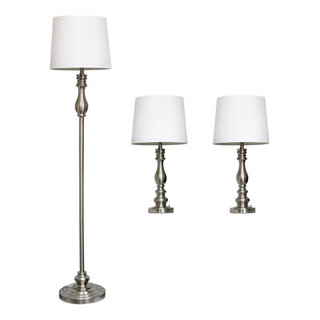 Elegant Designs Silver Metal 3 Lamp Pack - Traditional - Lamp Sets - by ...
