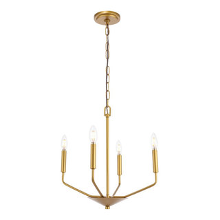 Living District Enzo 4 Light Pendant, Brass - Transitional - Pendant ...