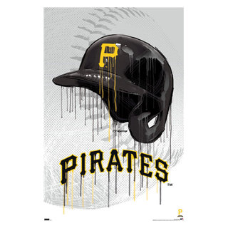 MLB Pittsburgh Pirates - Drip Helmet 22, 22.375" x 34" - Contemporary ...