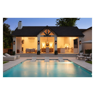 Southside Place Pool house garden - Transitional - Pool - Houston - by ...