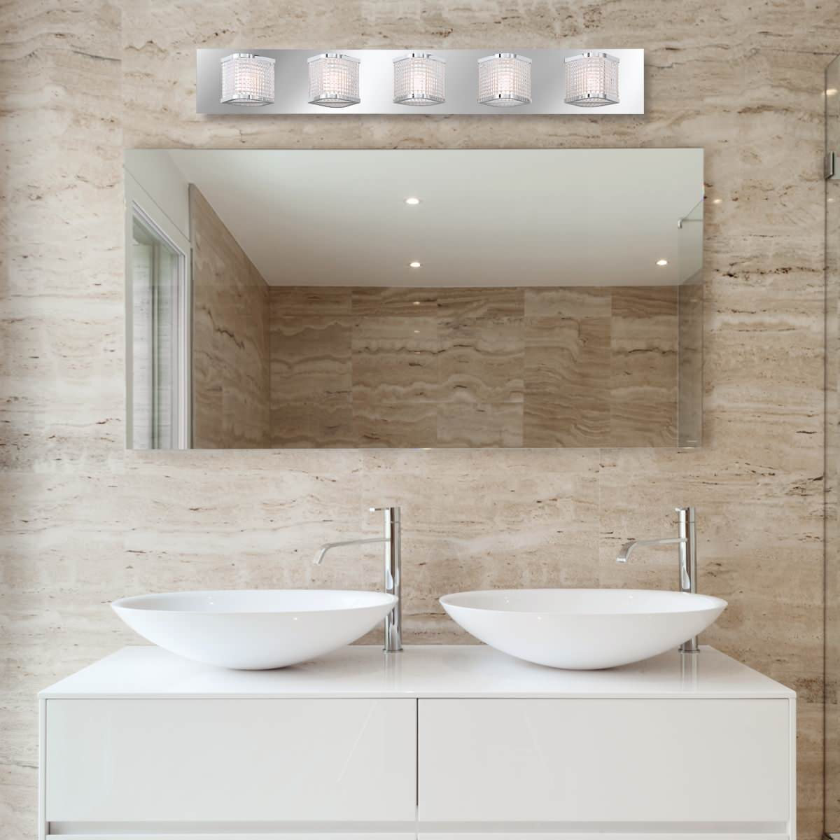 5 Light Transitional Vanity - Contemporary - Bathroom Vanity Lighting ...