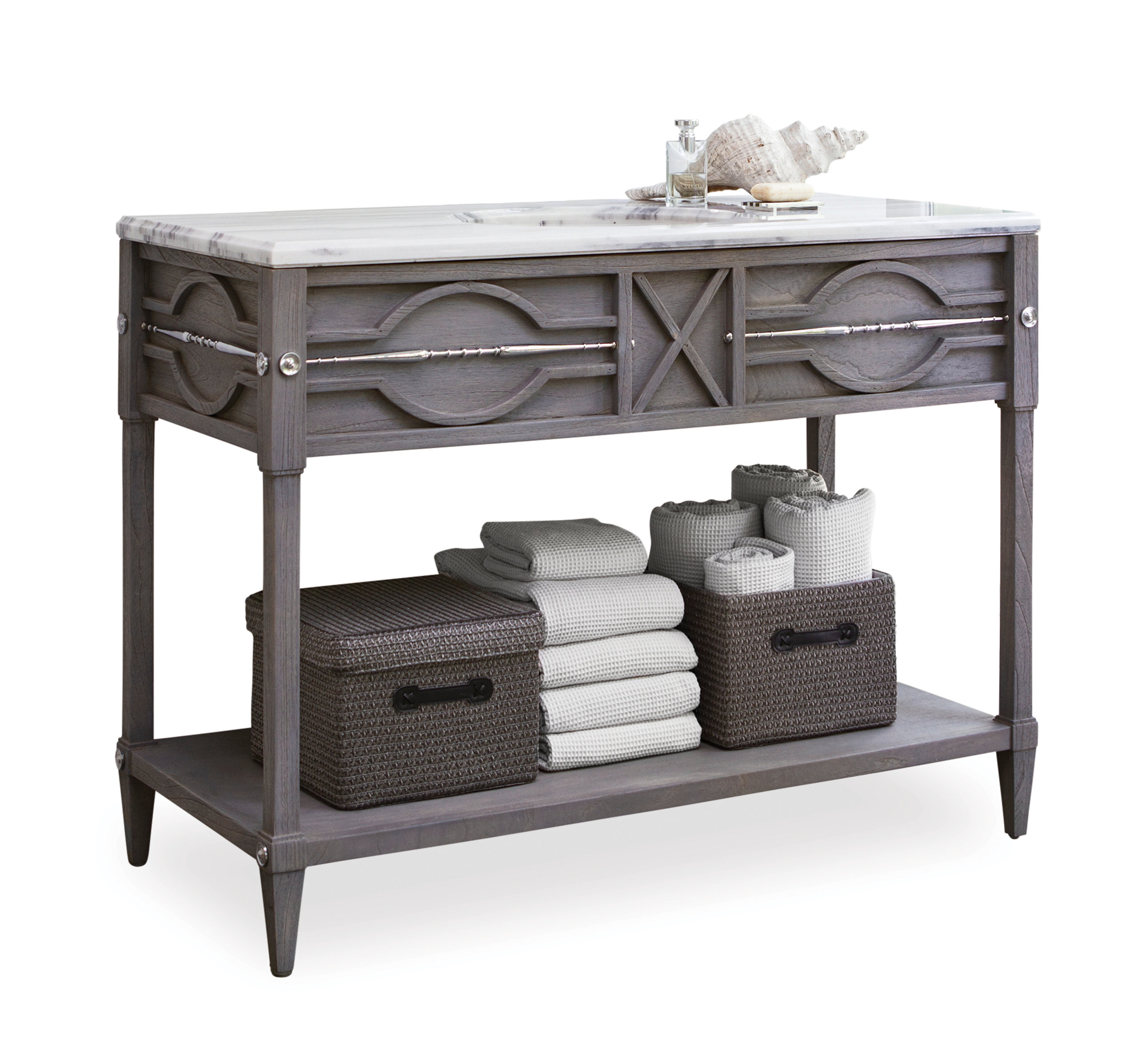 Ambella Home Collection - Spindle Sink Chest in Weathered Grey - 17554 ...