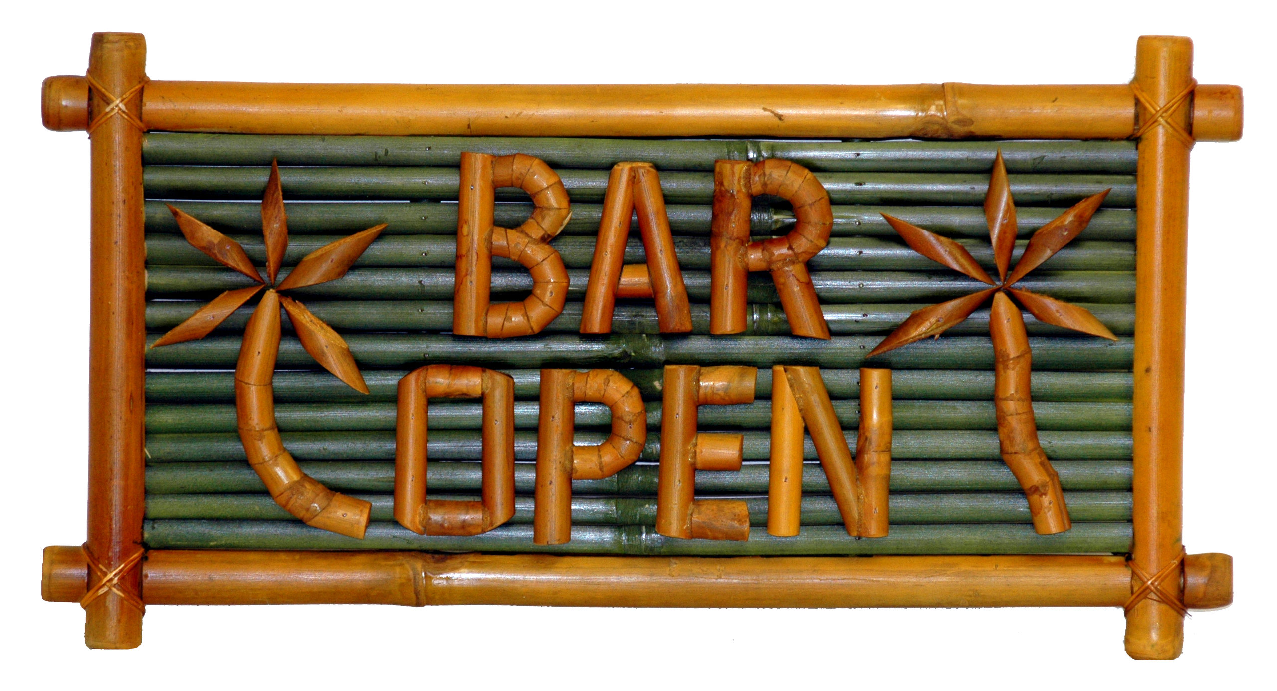 "Bar Open" Bamboo Sign, 20" X 10" - Novelty Signs - by bamboo54 | Houzz
