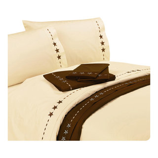 Embroidered Star Sheet Set, King - Transitional - Sheet And Pillowcase ...