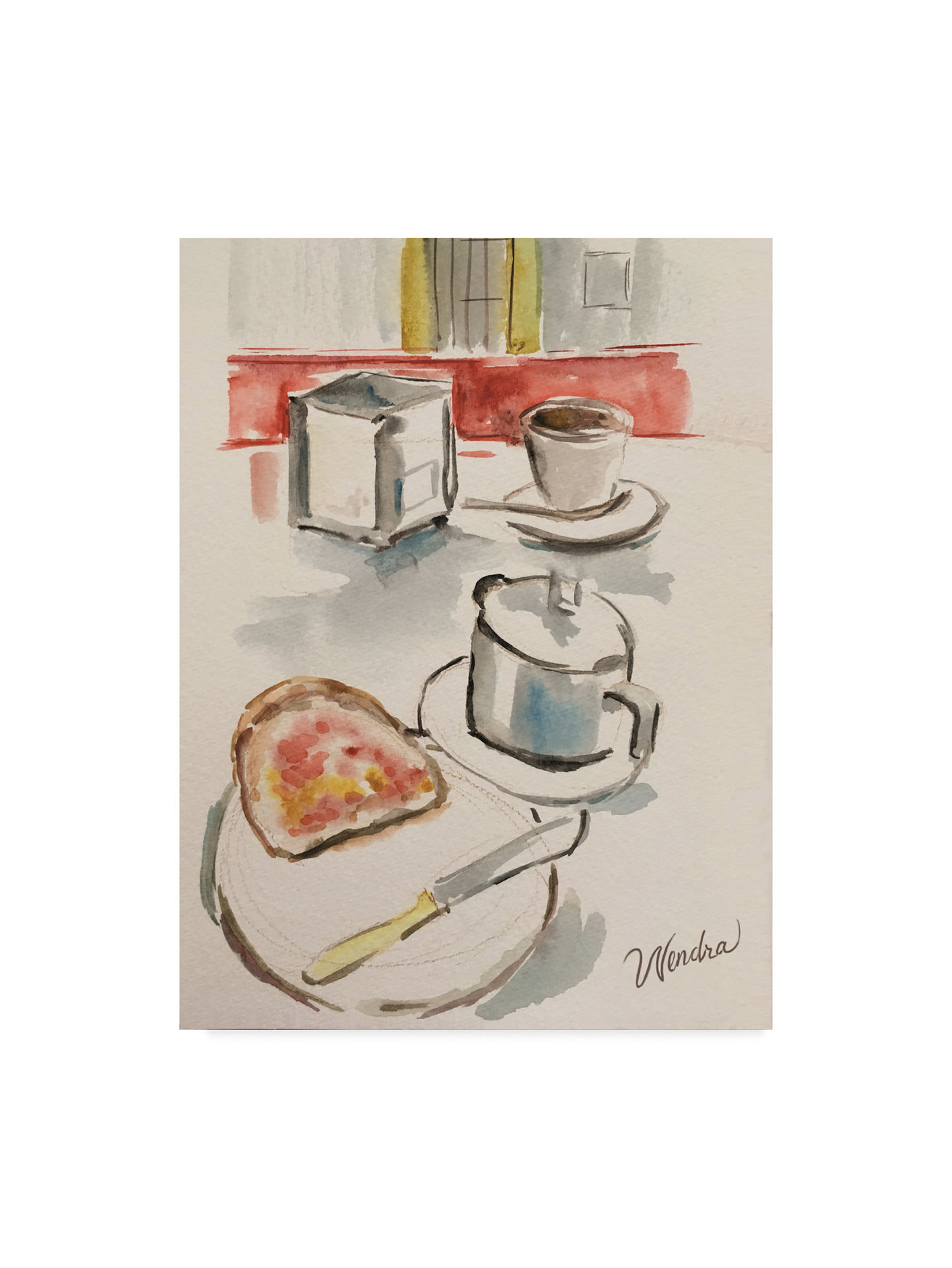 Wendra 'Spanish Breakfast' Canvas Art, 14"x19" - Contemporary - Prints ...