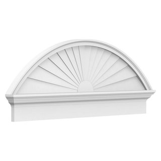 Segment Arch Sunburst Architectural Grade PVC Pediment, 52"W x 19-7/8"H ...