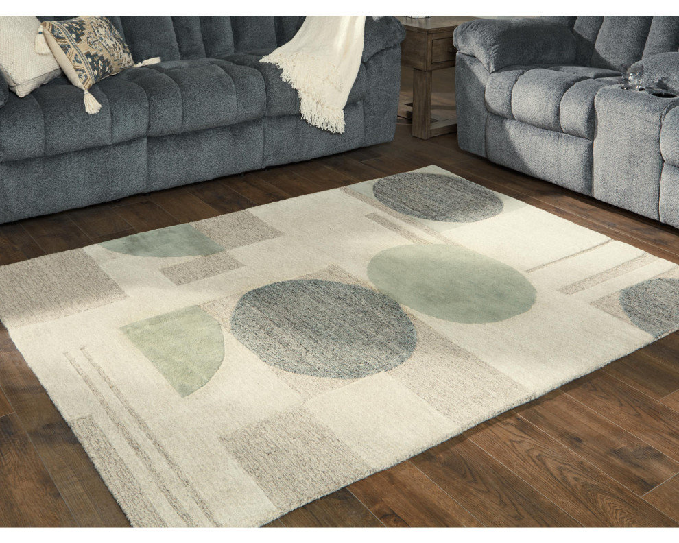 Dallane Linen/Blue Rug, 5x7 - Contemporary - Area Rugs - by Ashley ...